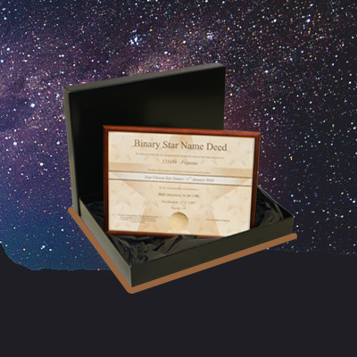 Name a Binary Star Gift Package With Star Name Registry Framed & Boxed